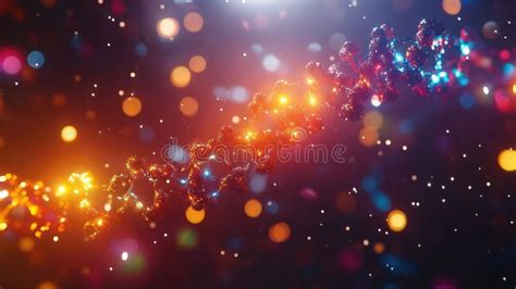 3d Rendering Of An Rna Strand With Highlighted Nucleotide Bases Stock Illustration