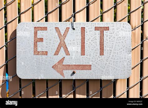 Exit Sign With Left Arrow Stock Photo Alamy