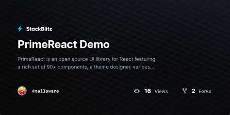 PrimeReact Demo StackBlitz