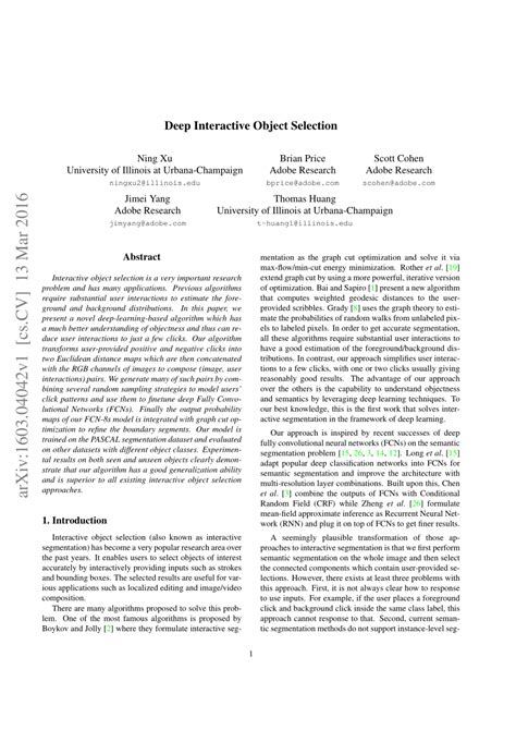 Pdf Deep Interactive Object Selection