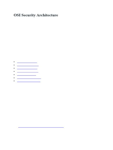 Osi Security Architecture Pdf Osi Model Encryption