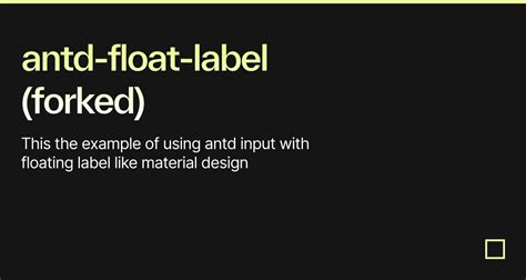Antd Float Label Forked Codesandbox
