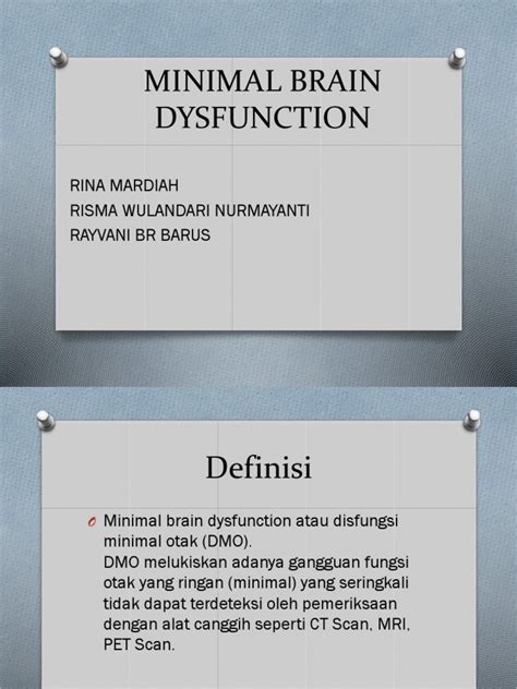 Minimal Brain Dysfunction Pdf