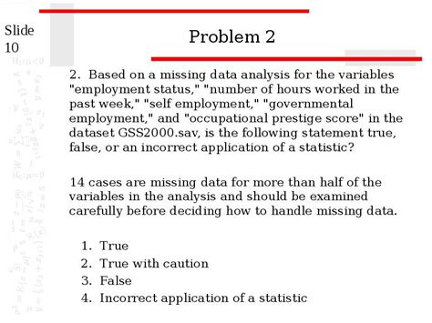 Analyzing Missing Data
