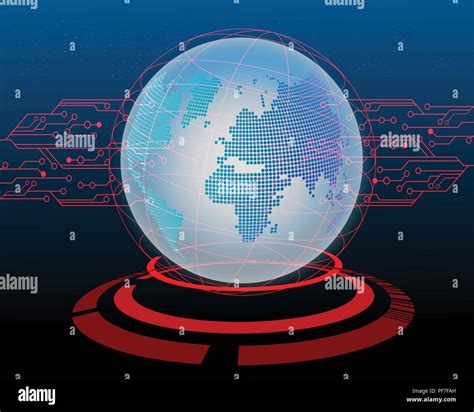 world map cyber attack by hacker circuit concept background vector