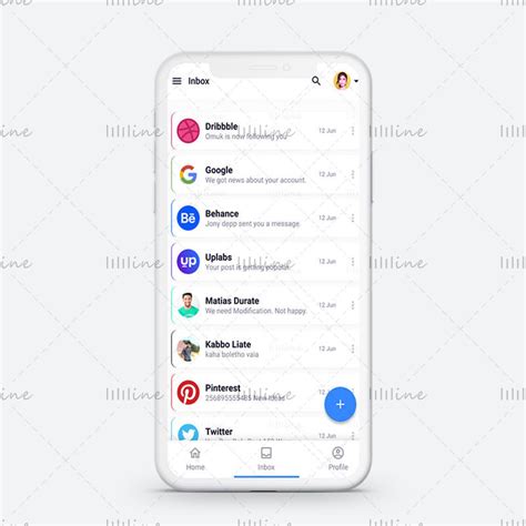 Email UI Design PSD Template