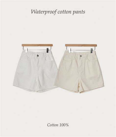 방수코튼팬츠 2color 데일리룩 러블리 방수 방수바지 팬츠 바지 밴딩팬츠 숏츠 쇼츠 반바지 숏팬츠 에이블리
