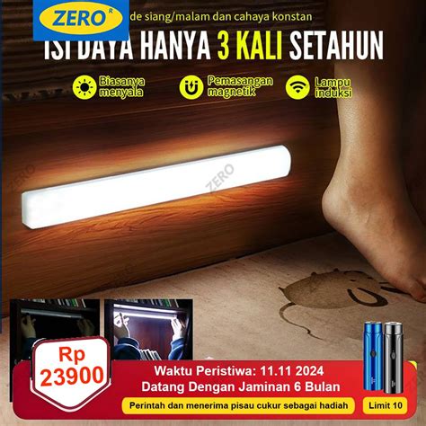 Jual Lampu Sensor Gerak Magnetic Motion Sensor Lampu Stick Panjang Led Lampu Tidur Led Tombol