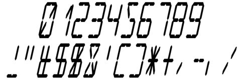 LCD Display 14 Segment Italic Condensed Font FFonts Net