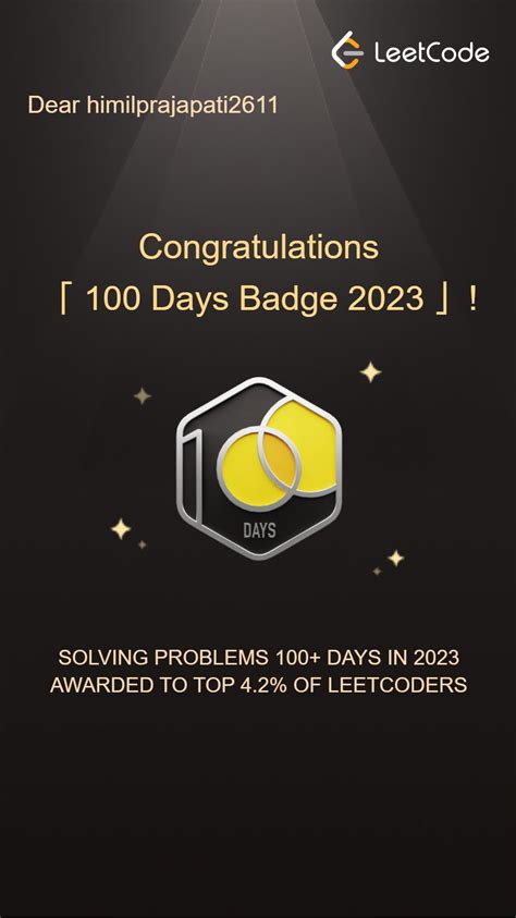 himil prajapati on linkedin leetcode 100dayschallenge codingjourney