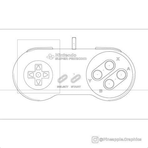 Fan Art Super Famicom Controller Vector Illustration R Adobeillustrator
