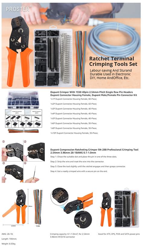 Proster Dupont Crimper Sn 28b Ratchet Dupont Crimping Tool Proster Store
