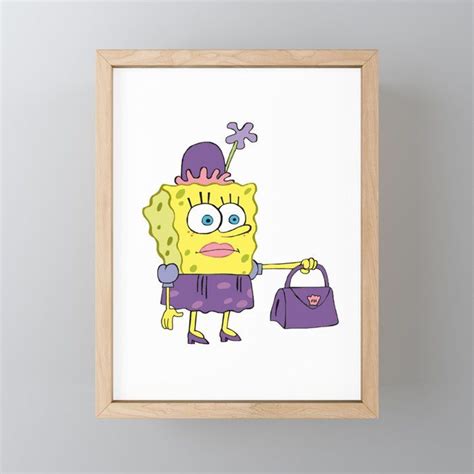 Spongebob In Drag Meme Framed Mini Art Print By Stertube Light Wood 3 X 4