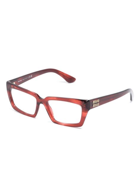 Miu Miu Eyewear Tortoiseshell Rectangle Frame Glasses Smart Closet