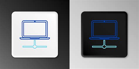 회색 배경에서 격리된 라인 컴퓨터 네트워크 아이콘입니다 랩톱 네트워크 인터넷 연결 다채로운 개요 개념 벡터 0명에 대한 스톡 벡터 아트 및 기타 이미지 Istock