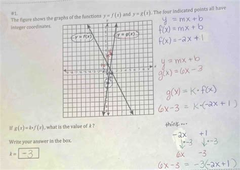 Solved 1 The Figure Shows The Grons Yfx And Ygx The Four