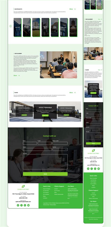 Responsive Web Design SPARK ELECTRIC Landing Page Behance