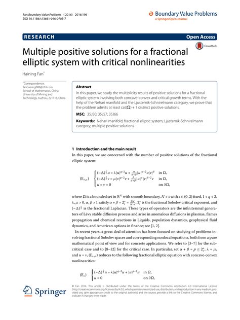 Pdf Multiple Positive Solutions For A Fractional Elliptic System With