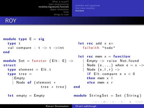 Ocaml Walkthrough