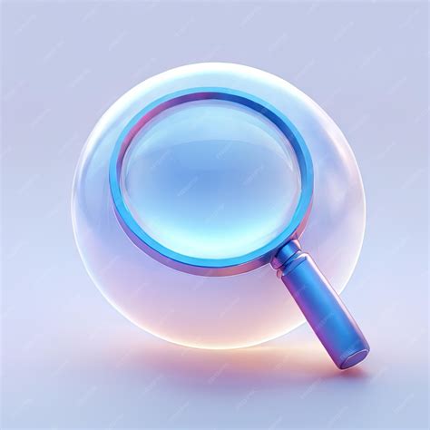 Premium Ai Image Glossy Stylized Glass Icon Of Magnifying Glass