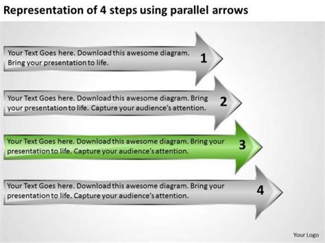 Representation Of 4 Steps Using Parallel Arrows Model Business Plans Powerpoint Templates