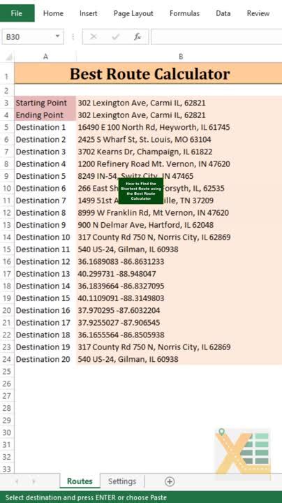 Excel Distance Calculators On Linkedin Find Shortest Route In Excel