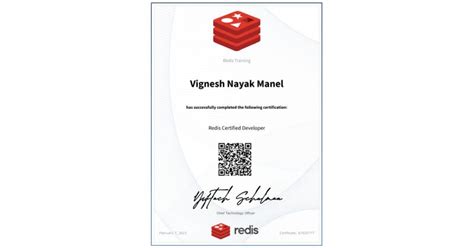 Vignesh Nayak Manel On Linkedin Redis Certified Developer • Vignesh Nayak Manel • Redis