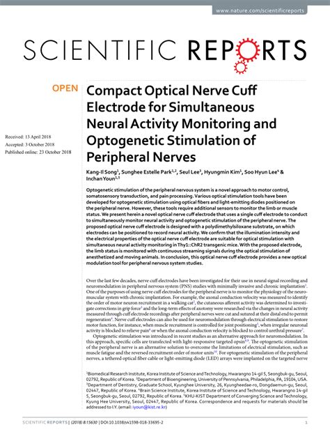 Download Pdf Compact Optical Nerve Cuff Electrode For Simultaneous