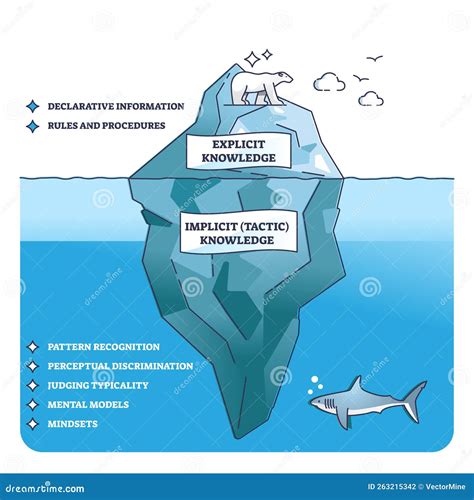 Tactic Knowledge With Explicit And Implicit Experience Outline Diagram Stock Vector