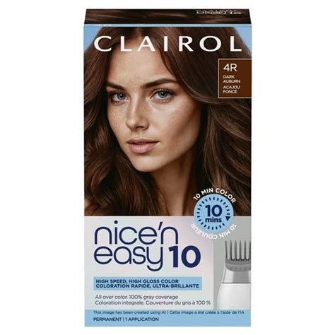 Clairol Nicen Easy10 Permanent Hair Color Cream 4r Dark Auburn Hair