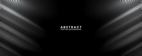 3d Black White Techno Abstract Background Overlap Layer On Dark Space
