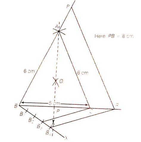 Draw An Isosceles Triangle Abc In Which Abac 6 Cm And Bc5 Cm Const