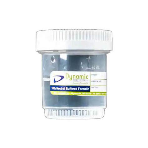 Dynamic Diagnostics Prefilled Formalin Container 10 Neutral Buffered Formalin Solution Additive