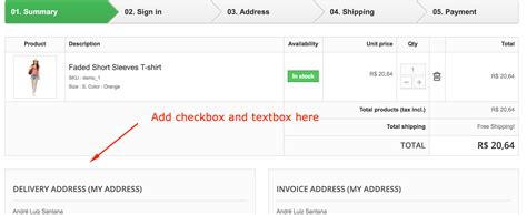 Prestashop How To Add Fields To The Order Summary Page Stack Overflow