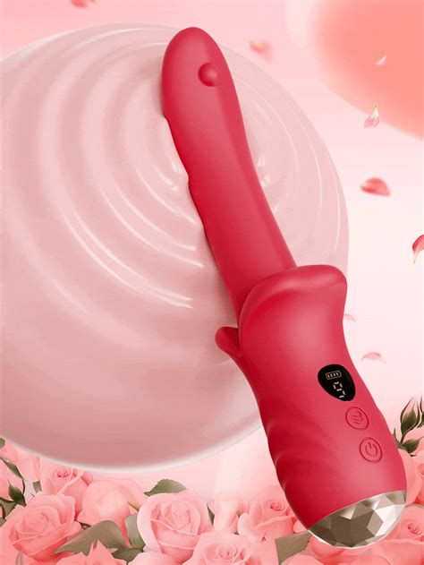 Realistic Tongue Vibrator Dildo Female Rose Sex Toys With Mouth Shaped 9 Tongue Vibrating G