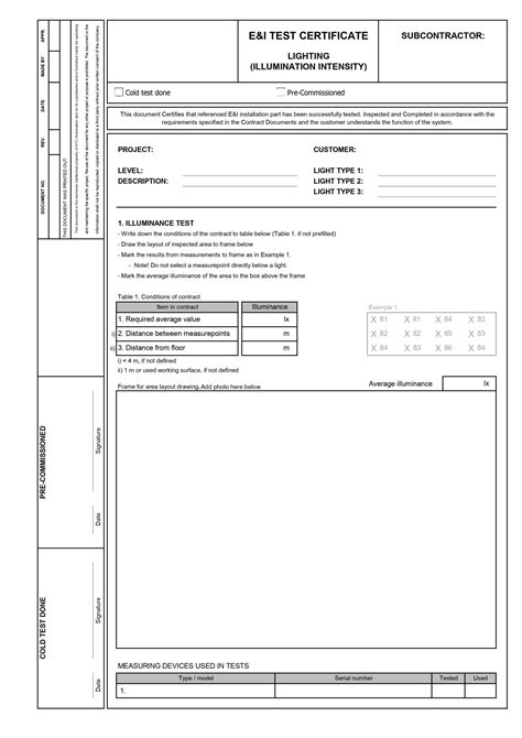 EIC Test Certificate Lighting Startoolboxstore Com