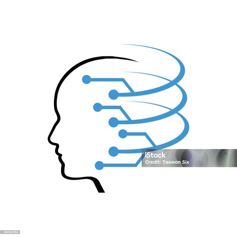기계 학습 로고 디자인 벡터 일러스트 브레인 Ai 기술 인간 템플릿 개념에 대한 스톡 벡터 아트 및 기타 이미지 개념 과학 기계류 Istock