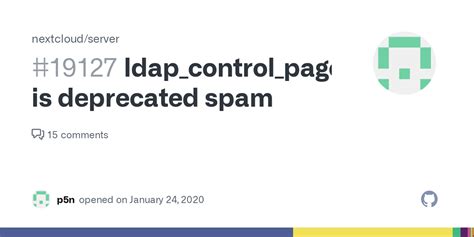 ldap control paged result is deprecated spam · issue 19127 · nextcloud server · github