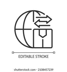 Goods Import Export Linear Icon Products Stock Vector Royalty Free Shutterstock