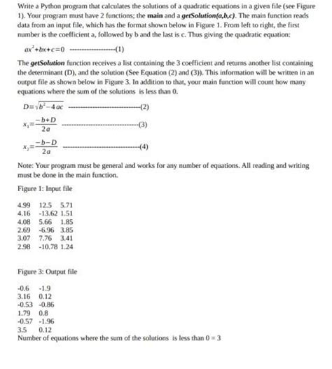 Solved Write A Python Program That Calculates The Solutions