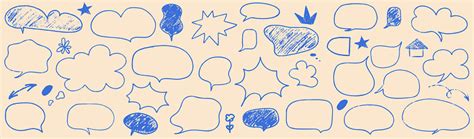 크레용 말풍선 어린이 세트입니다 원형 구름 및 별 프레임 텍스트 분필 텍스처 대화 상자 말풍선입니다 이야기와 어린이 만화 디자인에 대 한 크레용 거품 벡터 일러스트 레이 션