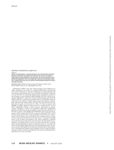 Pdf Tips 18 Trial In Progress A Randomized Multicenter Double Blind Placebo Controlled