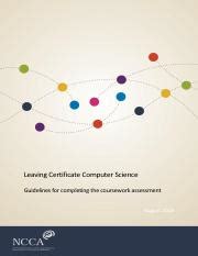 Leaving Certificate Computer Science Guidelines For Coursework