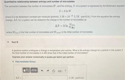 Solved Quantitative Relationship Between Entropy And Number