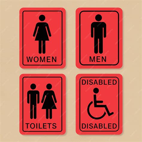 Premium Vector A Red Sign That Says Womens Restrooms