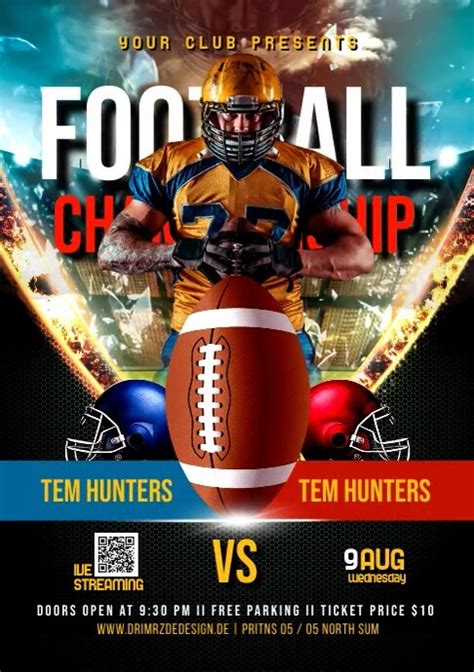 Plantilla De American Football Poster Template Postermywall