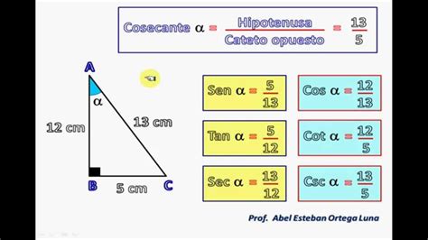 Razones Trigonometricas En Triangulo Rectangulo Trigonometria Youtube