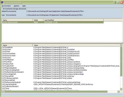 Configuring Your Environment Using The Environment Editor