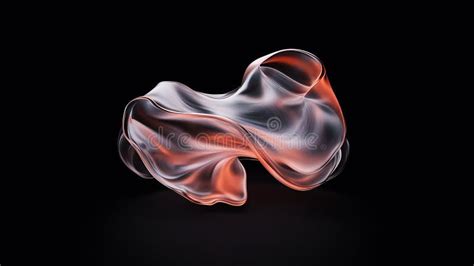 Flowing Abstract Sculpture With Translucent Waves And Warm Tones Creating Sense Of Movement And