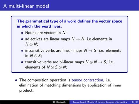 Tensor Based Models Of Natural Language Semantics Ppt